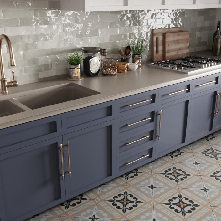 La Madeleine Juliette Marron 20X20 - Atelier Gris 6,2X25 | Revoir Paris